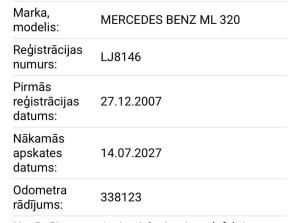 Melns Mercedes-Benz ML 320 2007 Rīga, ar dzinēja tilpumu 3.00 L un nobraukumu 339 tūkst. km par 3990 €, foto 23 vietnē AUTOMOTO.COM.LV