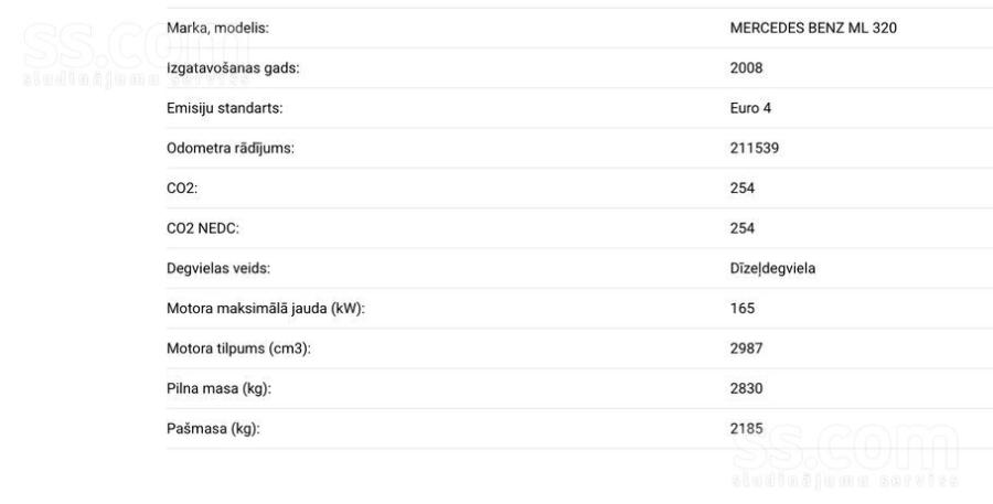 Черный Мерседес МЛ 320 2008 в Рига, объемом двигателя 3.00 л и пробегом 0 тыс. км за 7990 €, фото 17 на AUTOMOTO.COM.LV