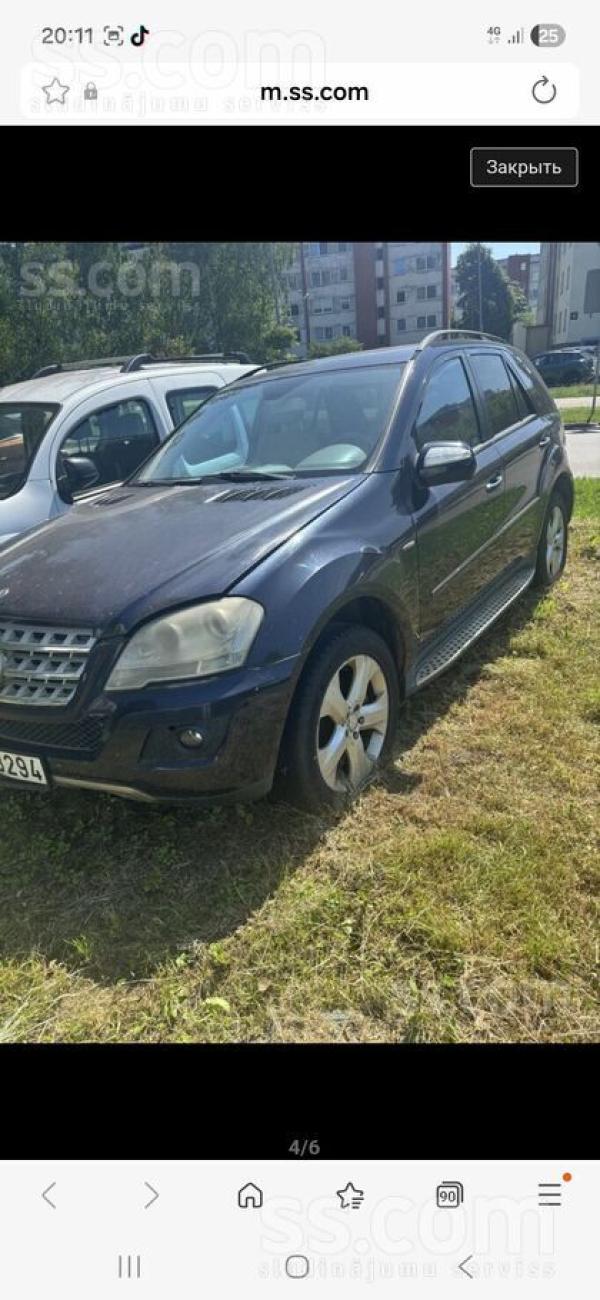 Blue Mercedes-Benz ML 320 2009 in Riga, with an engine capacity of 3.20 L and mileage of 0 thousand km for 5000 €, photo 3 on AUTOMOTO.COM.LV