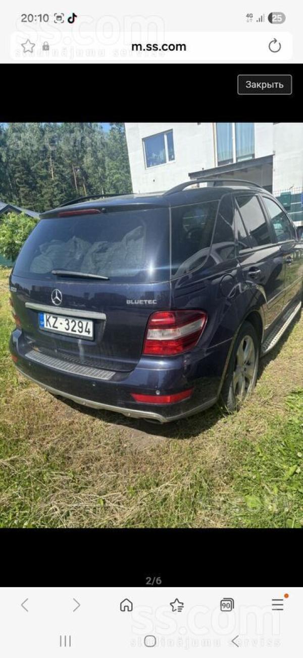 Blue Mercedes-Benz ML 320 2009 in Riga, with an engine capacity of 3.20 L and mileage of 0 thousand km for 5000 €, photo 6 on AUTOMOTO.COM.LV