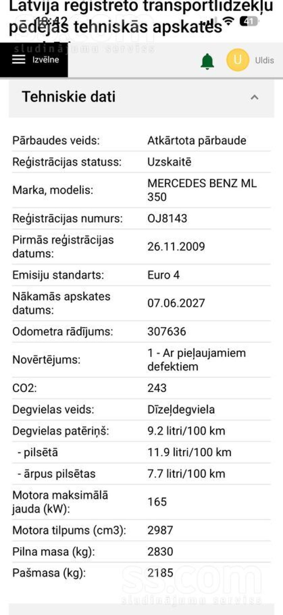 Черный Мерседес МЛ 350 2009 в Огре, объемом двигателя 3.00 л и пробегом 307 тыс. км за 6950 €, фото 28 на AUTOMOTO.COM.LV