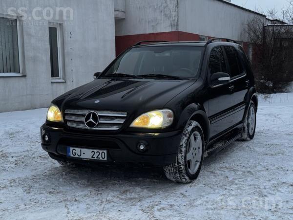 Black Mercedes-Benz ml-55-amg 2002 in Riga, with an engine capacity of 5.50 L and mileage of 265 thousand km for 5900 €, photo 1 on AUTOMOTO.COM.LV