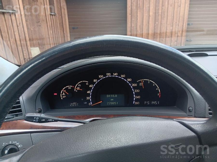 Melns Mercedes-Benz S 320 2001 Rīga, ar dzinēja tilpumu 3.20 L un nobraukumu 229 tūkst. km par 3099 €, foto 11 vietnē AUTOMOTO.COM.LV