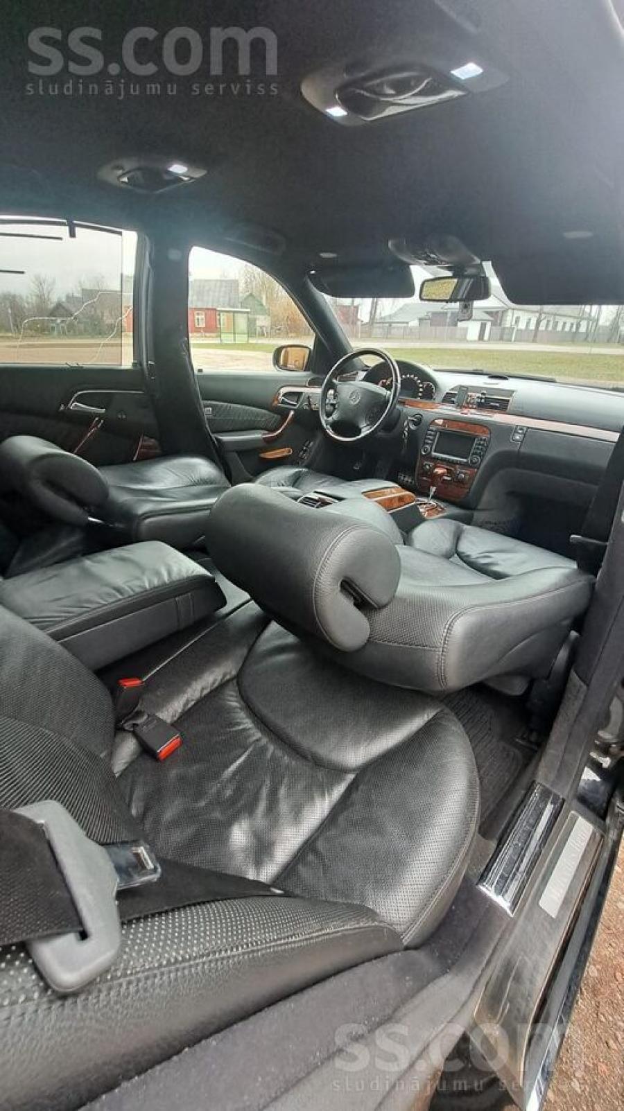 Black Mercedes-Benz S 320 2002 in Preili, with an engine capacity of 3.20 L and mileage of 286 thousand km for 2250 €, photo 6 on AUTOMOTO.COM.LV