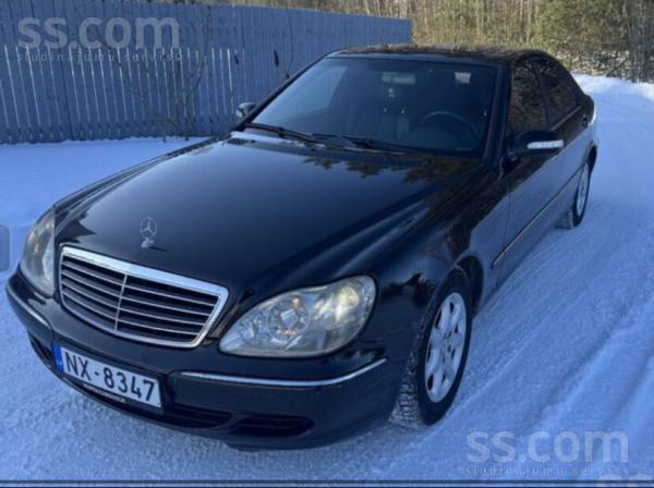 Black Mercedes-Benz S 320 2003 in Riga, with an engine capacity of 3.20 L and mileage of 410 thousand km for 2950 €, photo 1 on AUTOMOTO.COM.LV
