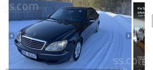 Melns Mercedes-Benz S 320 2003 Rīga, ar dzinēja tilpumu 3.00 L un nobraukumu 410 tūkst. km par 2550 €, foto 1 vietnē AUTOMOTO.COM.LV