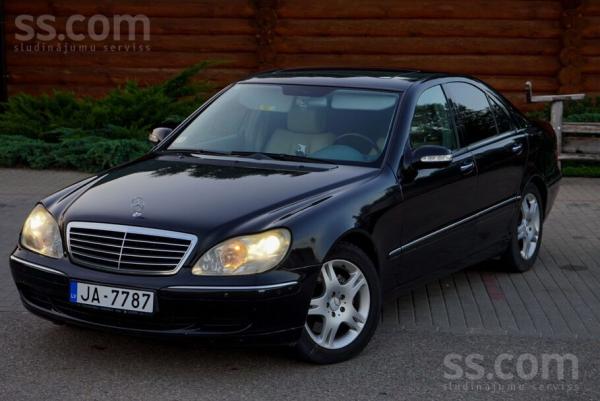 Black Mercedes-Benz S 320 2003 in Jelgava, with an engine capacity of 3.20 L and mileage of 279 thousand km for 2050 €, photo 2 on AUTOMOTO.COM.LV