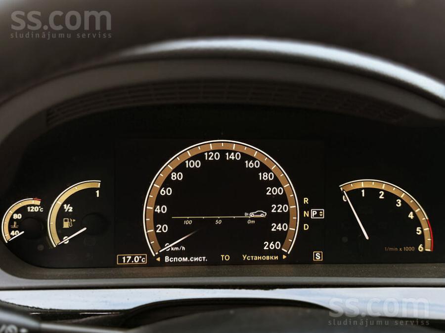 Black Mercedes-Benz S 320 2006 in Riga, with an engine capacity of 3.00 L and mileage of 344 thousand km for 7750 €, photo 23 on AUTOMOTO.COM.LV