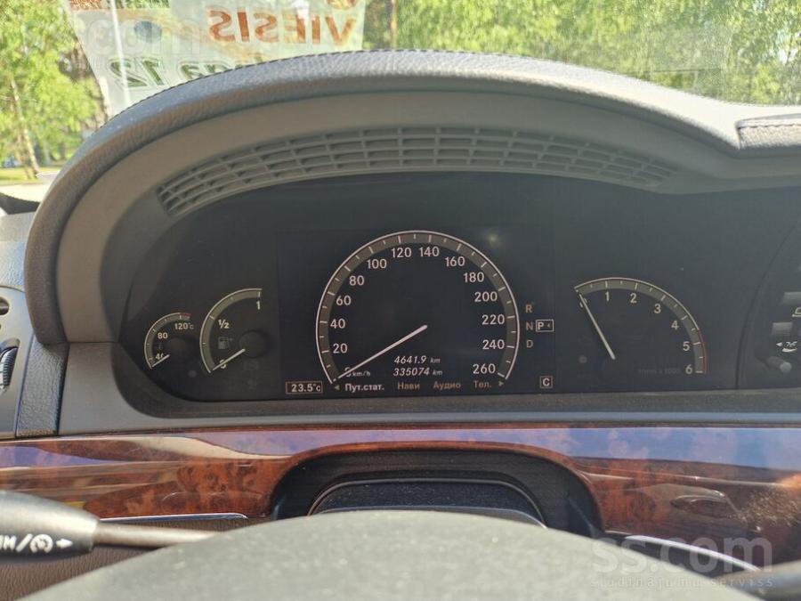 Melns Mercedes-Benz S 320 2007 Rīga, ar dzinēja tilpumu 3.00 L un nobraukumu 335 tūkst. km par 6600 €, foto 7 vietnē AUTOMOTO.COM.LV