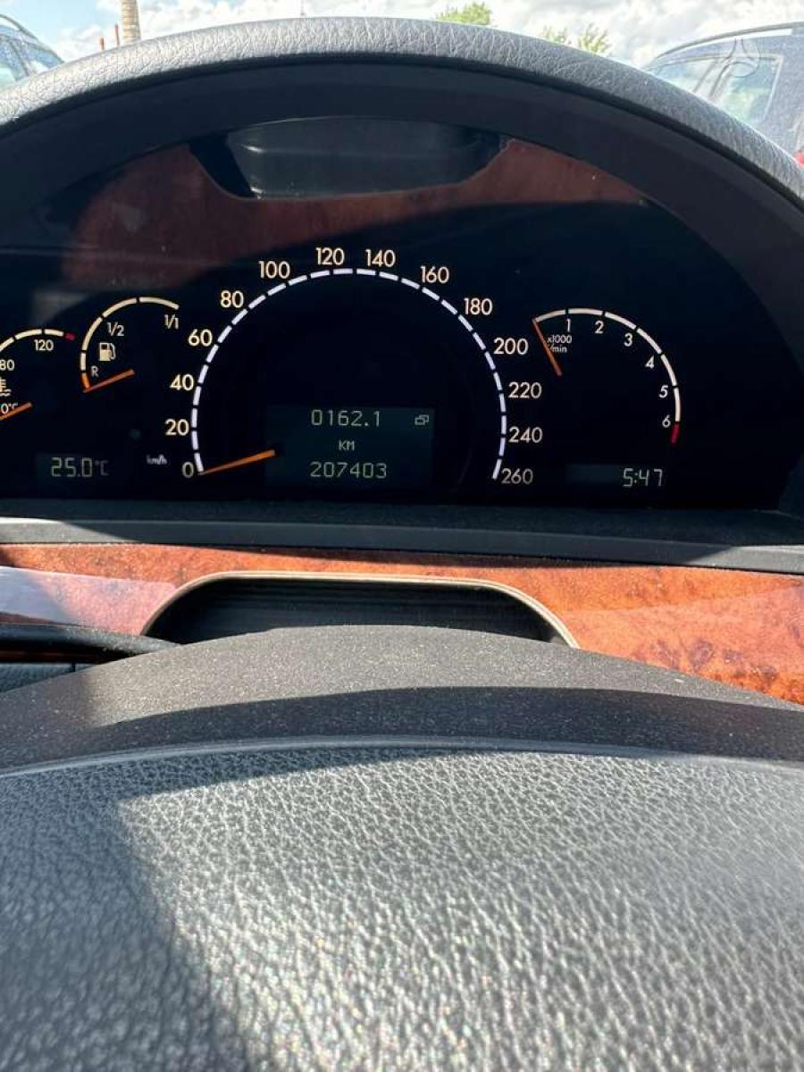 Blue Mercedes-Benz S 320 1999 in Jurbarkas, with an engine capacity of 3.20 L and mileage of 200 thousand km for 1799 €, photo 16 on AUTOMOTO.COM.LV