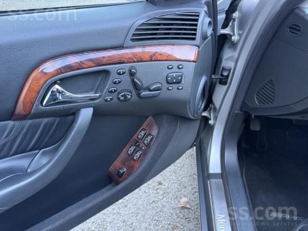 Grey Mercedes-Benz S 320 2001 in Riga, with an engine capacity of 3.20 L and mileage of 260 thousand km for 4500 €, photo 8 on AUTOMOTO.COM.LV