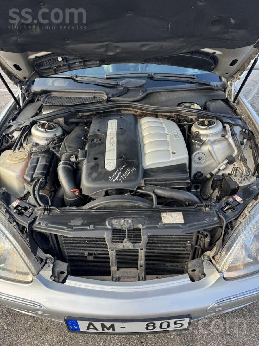 Grey Mercedes-Benz S 320 2001 in Daugavpils, with an engine capacity of 3.20 L and mileage of 307 thousand km for 3950 €, photo 13 on AUTOMOTO.COM.LV