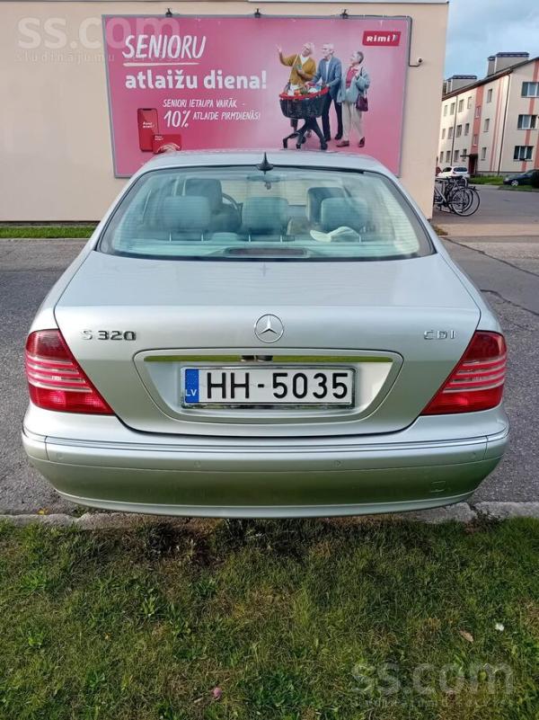 Grey Mercedes-Benz S 320 2005 in Jelgava, with an engine capacity of 3.20 L and mileage of 220 thousand km for 6200 €, photo 4 on AUTOMOTO.COM.LV
