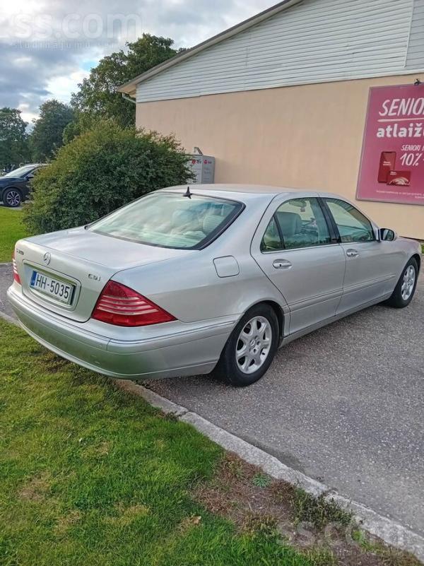 Grey Mercedes-Benz S 320 2005 in Jelgava, with an engine capacity of 3.20 L and mileage of 220 thousand km for 6200 €, photo 5 on AUTOMOTO.COM.LV