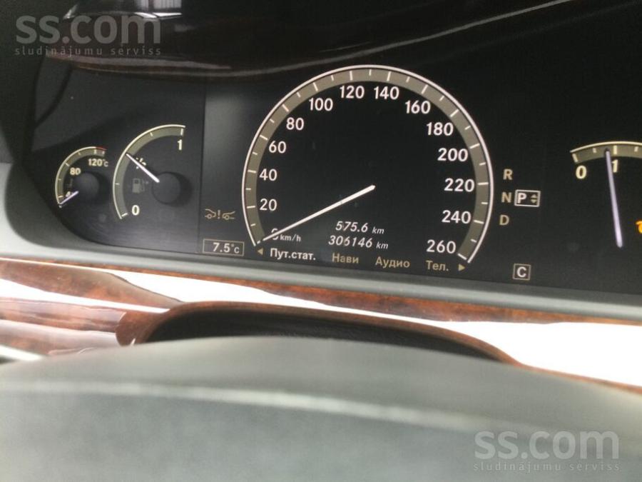 Pelēks Mercedes-Benz S 320 2009 Rīga, ar dzinēja tilpumu 3.00 L un nobraukumu 306 tūkst. km par 9000 €, foto 8 vietnē AUTOMOTO.COM.LV