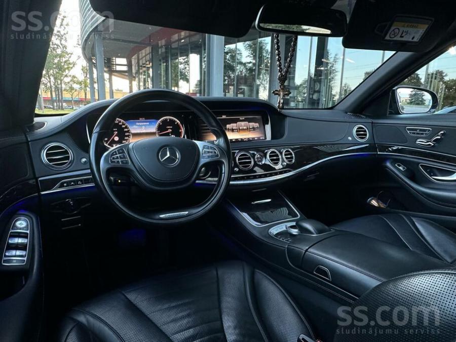 Black Mercedes-Benz S 350 2013 in Riga, with an engine capacity of 3.50 L and mileage of 0 thousand km for 24000 €, photo 7 on AUTOMOTO.COM.LV