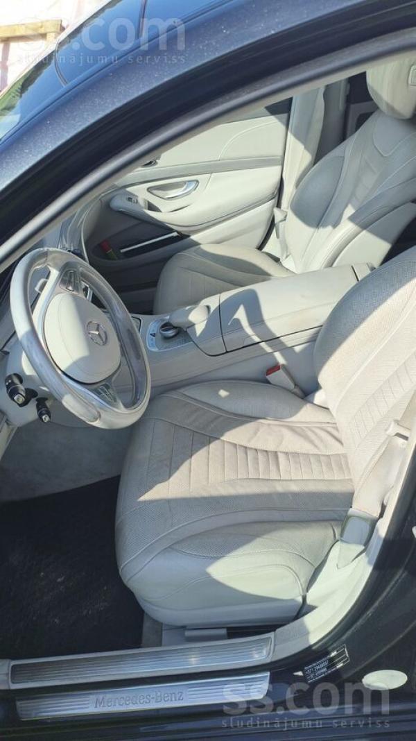 Black Mercedes-Benz S 350 2014 in Riga, with an engine capacity of 3.00 L and mileage of 250 thousand km for 19500 €, photo 8 on AUTOMOTO.COM.LV
