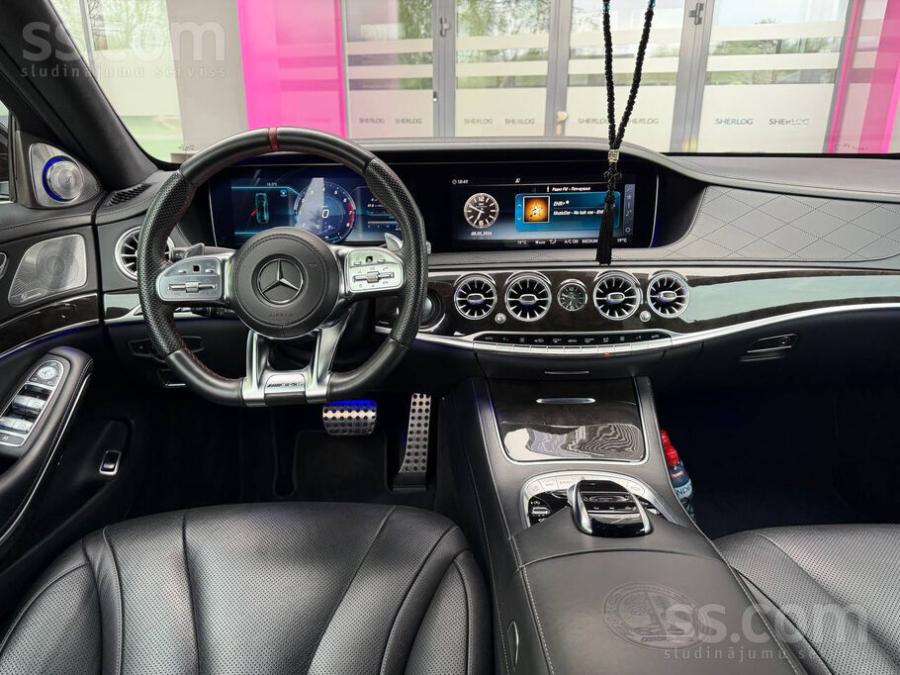 Black Mercedes-Benz S 350 2014 in Riga, with an engine capacity of 3.00 L and mileage of 180 thousand km for 36900 €, photo 8 on AUTOMOTO.COM.LV