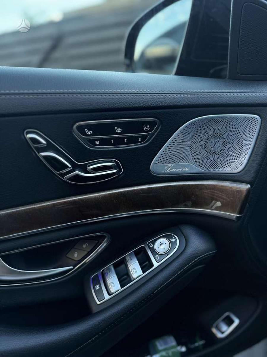 Black Mercedes-Benz S 350 2014 in Vilnius, with an engine capacity of 2.99 L and mileage of 390 thousand km for 20500 €, photo 13 on AUTOMOTO.COM.LV
