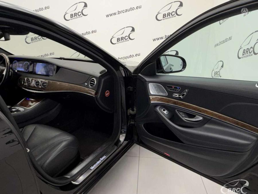 Black Mercedes-Benz S 350 2014 in Vilnius, with an engine capacity of 2.99 L and mileage of 455 thousand km for 15900 €, photo 9 on AUTOMOTO.COM.LV