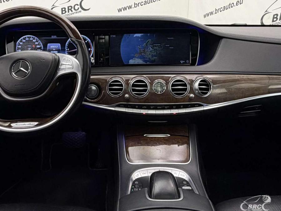 Black Mercedes-Benz S 350 2014 in Vilnius, with an engine capacity of 2.99 L and mileage of 455 thousand km for 15900 €, photo 20 on AUTOMOTO.COM.LV