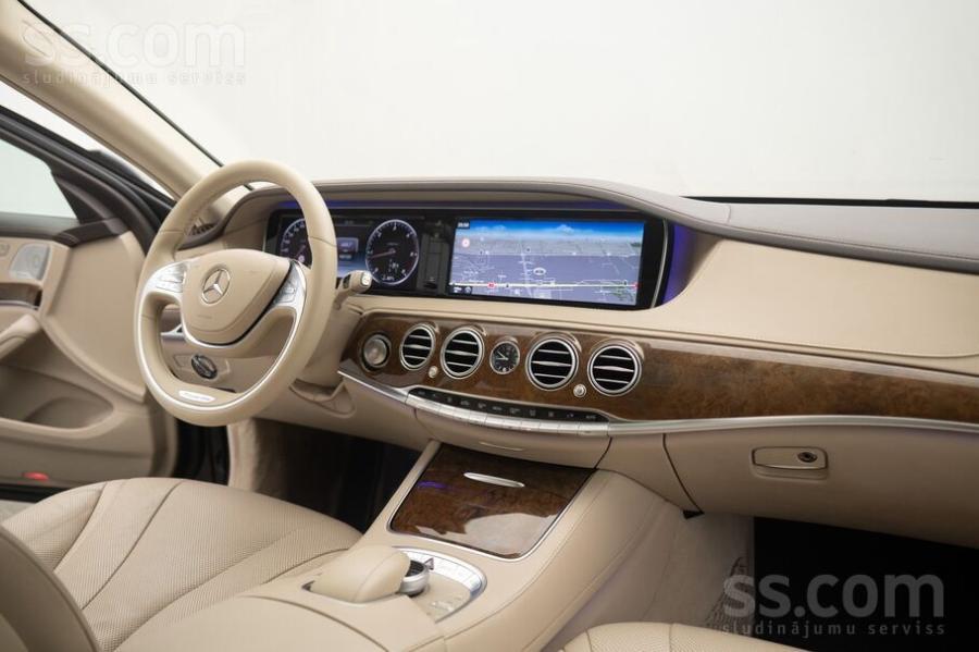 Black Mercedes-Benz S 350 2014 in Tallinn, with an engine capacity of 3.00 L and mileage of 142 thousand km for 24999 €, photo 14 on AUTOMOTO.COM.LV