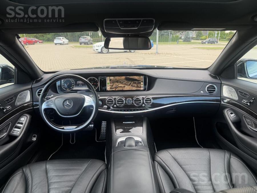 Black Mercedes-Benz S 350 2014 in Riga, with an engine capacity of 3.00 L and mileage of 188 thousand km for 25300 €, photo 5 on AUTOMOTO.COM.LV