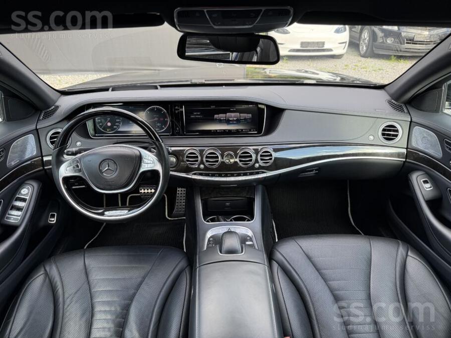 Black Mercedes-Benz S 350 2014 in Riga, with an engine capacity of 3.00 L and mileage of 184 thousand km for 25990 €, photo 7 on AUTOMOTO.COM.LV