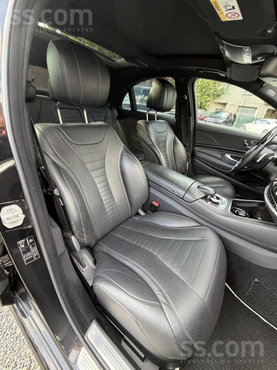Black Mercedes-Benz S 350 2014 in Riga, with an engine capacity of 3.00 L and mileage of 184 thousand km for 25990 €, photo 8 on AUTOMOTO.COM.LV