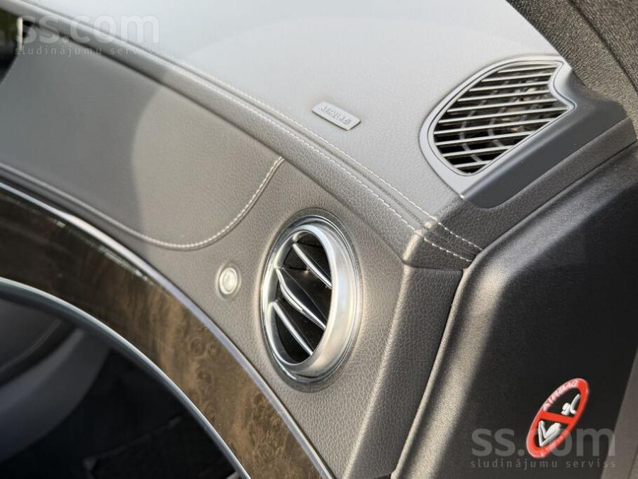 Black Mercedes-Benz S 350 2014 in Riga, with an engine capacity of 3.00 L and mileage of 184 thousand km for 25990 €, photo 12 on AUTOMOTO.COM.LV