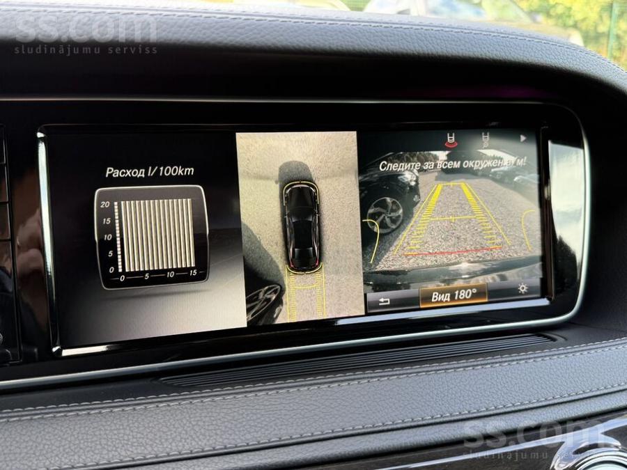 Black Mercedes-Benz S 350 2014 in Riga, with an engine capacity of 3.00 L and mileage of 184 thousand km for 25990 €, photo 17 on AUTOMOTO.COM.LV