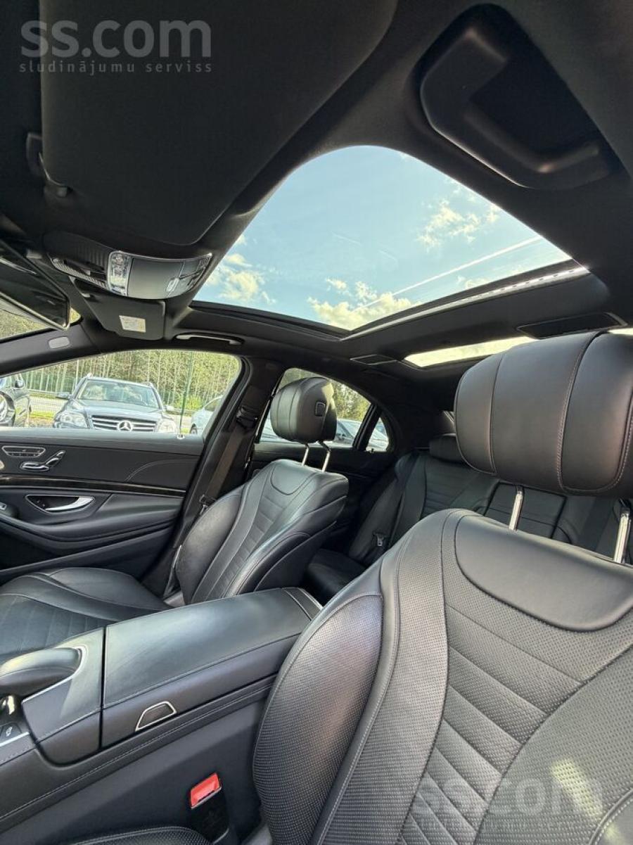 Black Mercedes-Benz S 350 2014 in Riga, with an engine capacity of 3.00 L and mileage of 184 thousand km for 25990 €, photo 18 on AUTOMOTO.COM.LV