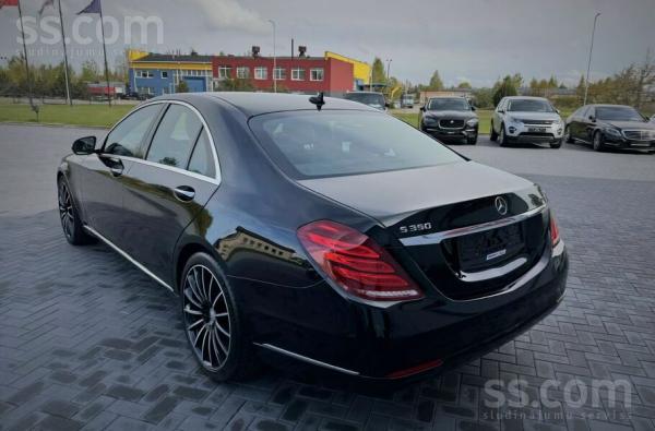 Black Mercedes-Benz S 350 2015 in Telschi, with an engine capacity of 3.00 L and mileage of 249 thousand km for 20399 €, photo 9 on AUTOMOTO.COM.LV