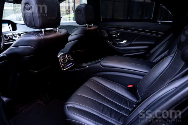 Black Mercedes-Benz S 350 2015 in Riga, with an engine capacity of 3.00 L and mileage of 197 thousand km for 31750 €, photo 9 on AUTOMOTO.COM.LV