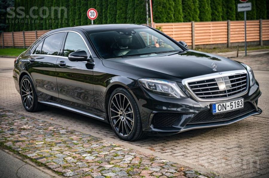 Black Mercedes-Benz S 350 2015 in Riga, with an engine capacity of 3.00 L and mileage of 264 thousand km for 19990 €, photo 4 on AUTOMOTO.COM.LV
