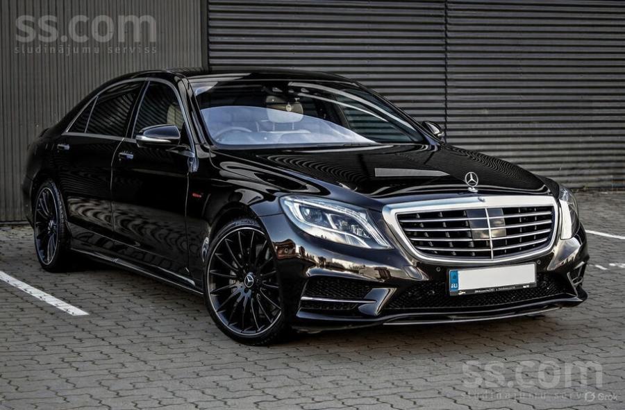 Black Mercedes-Benz S 350 2016 in Riga, with an engine capacity of 3.00 L and mileage of 168 thousand km for 37900 €, photo 1 on AUTOMOTO.COM.LV