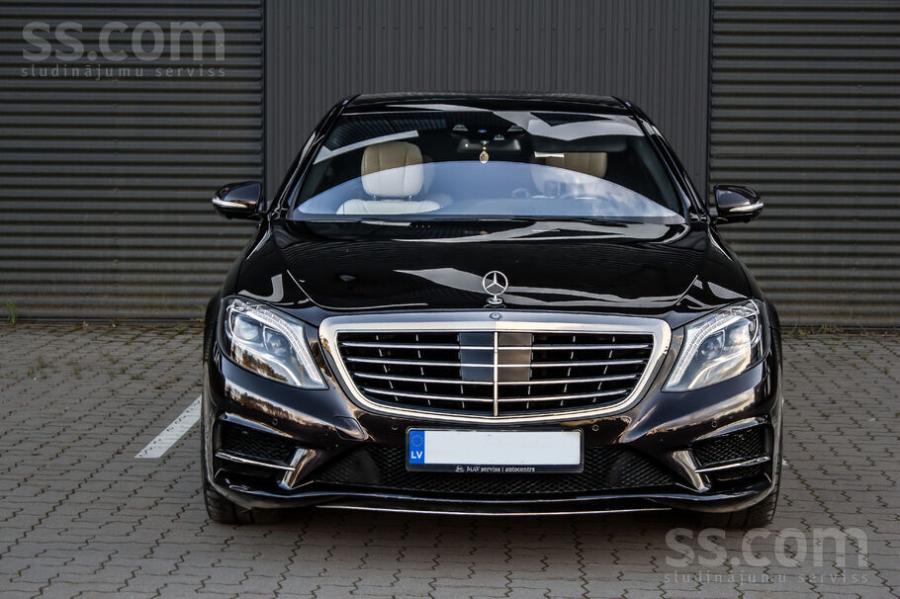 Black Mercedes-Benz S 350 2016 in Riga, with an engine capacity of 3.00 L and mileage of 168 thousand km for 37900 €, photo 5 on AUTOMOTO.COM.LV