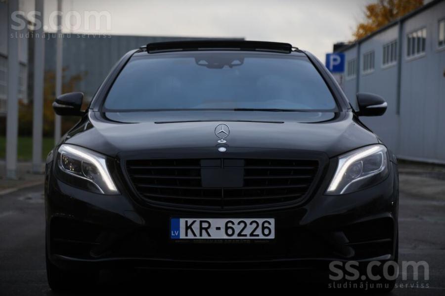 Black Mercedes-Benz S 350 2016 in Riga, with an engine capacity of 3.00 L and mileage of 300 thousand km for 27995 €, photo 1 on AUTOMOTO.COM.LV