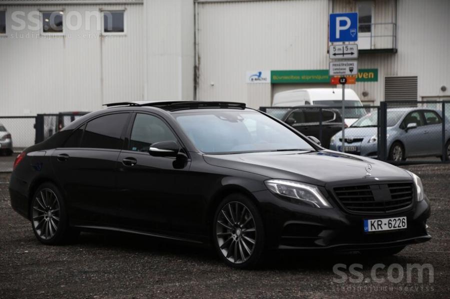 Black Mercedes-Benz S 350 2016 in Riga, with an engine capacity of 3.00 L and mileage of 300 thousand km for 27995 €, photo 7 on AUTOMOTO.COM.LV