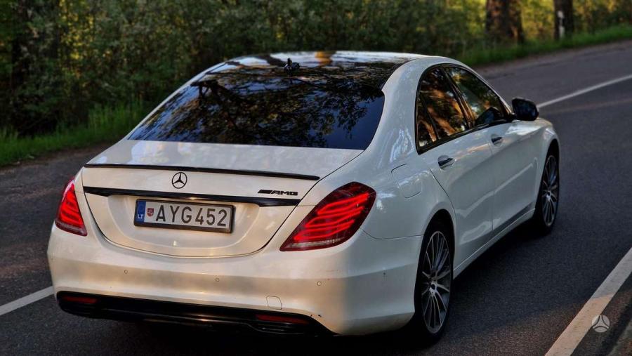 Black Mercedes-Benz S 350 2016 in Vilnius, with an engine capacity of 2.99 L and mileage of 280 thousand km for 22500 €, photo 30 on AUTOMOTO.COM.LV