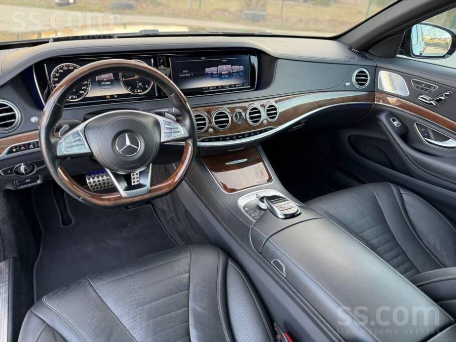 Black Mercedes-Benz S 350 2017 in Riga, with an engine capacity of 3.00 L and mileage of 0 thousand km for 26500 €, photo 13 on AUTOMOTO.COM.LV