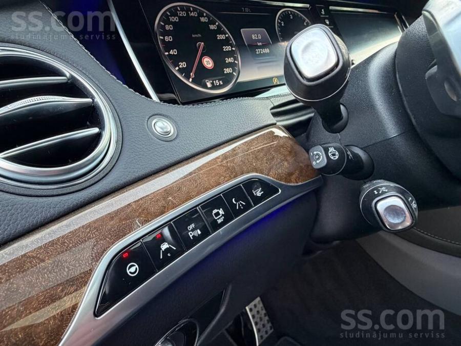 Black Mercedes-Benz S 350 2017 in Riga, with an engine capacity of 3.00 L and mileage of 0 thousand km for 26500 €, photo 15 on AUTOMOTO.COM.LV