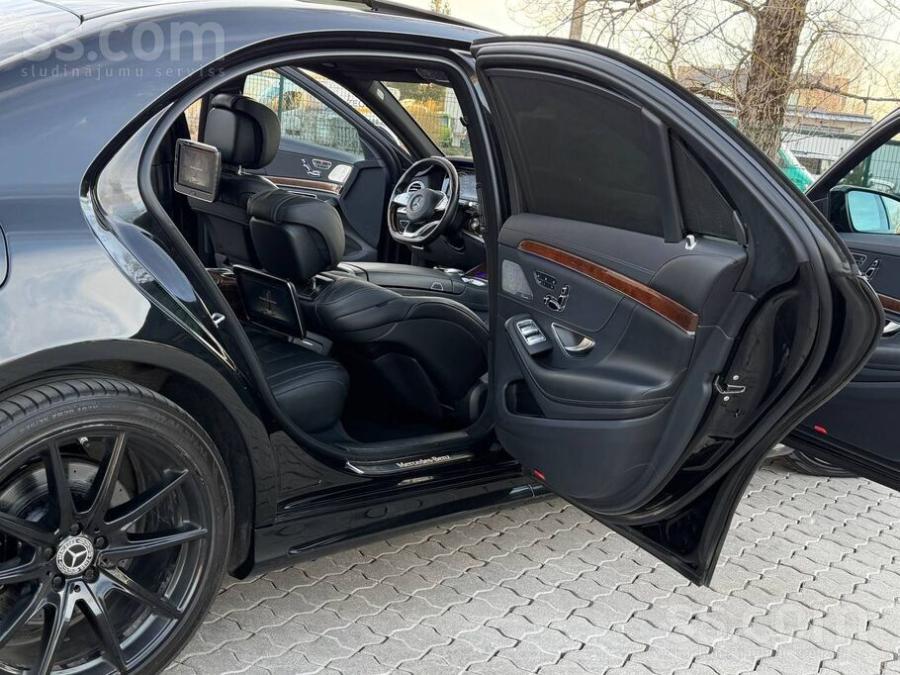 Black Mercedes-Benz S 350 2017 in Riga, with an engine capacity of 3.00 L and mileage of 0 thousand km for 26500 €, photo 19 on AUTOMOTO.COM.LV