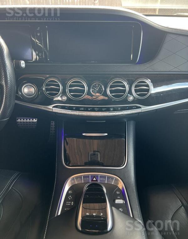 Black Mercedes-Benz S 350 2017 in Riga, with an engine capacity of 3.00 L and mileage of 269 thousand km for 28500 €, photo 8 on AUTOMOTO.COM.LV