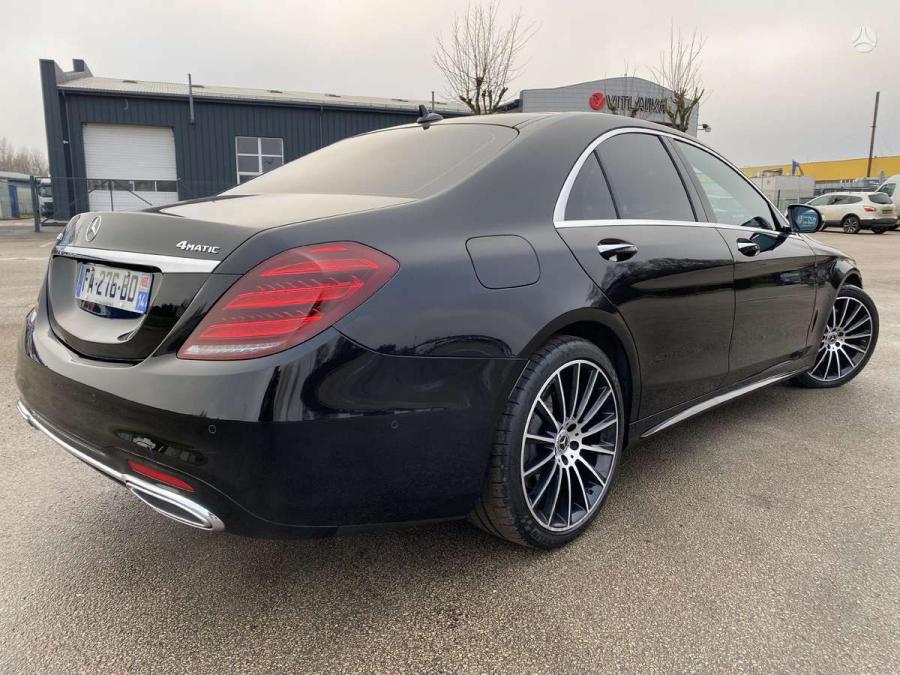 Black Mercedes-Benz S 350 2018 in Taurage, with an engine capacity of 2.93 L and mileage of 188 thousand km for 37800 €, photo 4 on AUTOMOTO.COM.LV