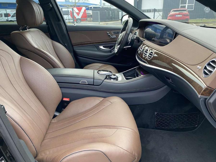 Black Mercedes-Benz S 350 2018 in Taurage, with an engine capacity of 2.93 L and mileage of 188 thousand km for 37800 €, photo 6 on AUTOMOTO.COM.LV