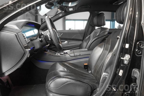 Black Mercedes-Benz S 350 2018 in Riga, with an engine capacity of 3.00 L and mileage of 270 thousand km for 33000 €, photo 8 on AUTOMOTO.COM.LV