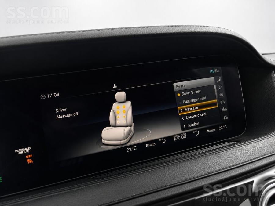 Melns Mercedes-Benz S 350 2020 Rīga, ar dzinēja tilpumu 2.90 L un nobraukumu 51 tūkst. km par 59990 €, foto 25 vietnē AUTOMOTO.COM.LV