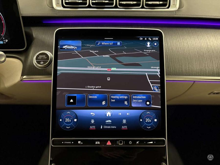 Black Mercedes-Benz S 350 2021 in Vilnius, with an engine capacity of 2.93 L and mileage of 184 thousand km for 61500 €, photo 22 on AUTOMOTO.COM.LV