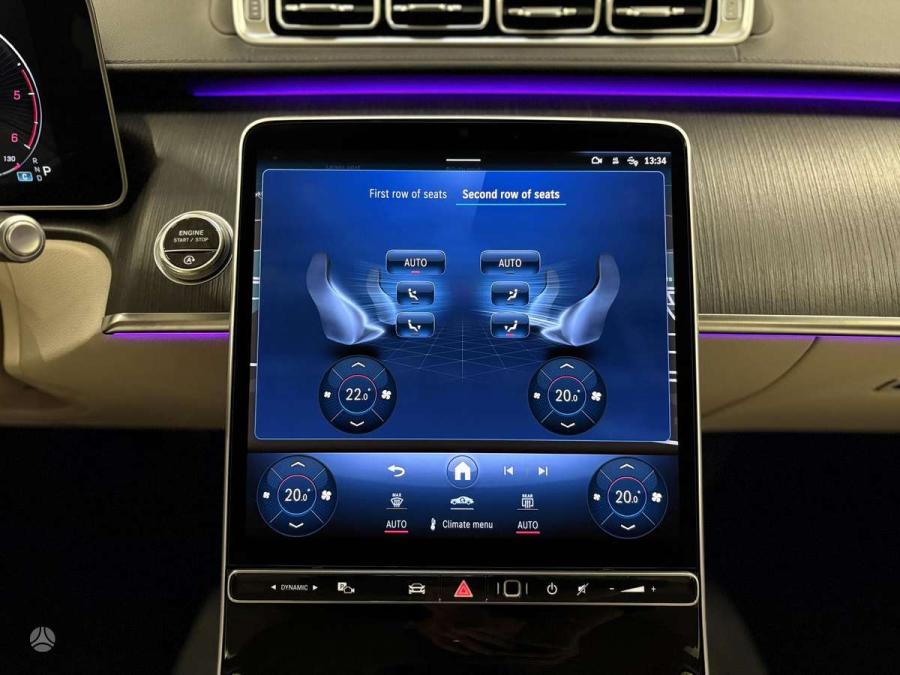 Black Mercedes-Benz S 350 2021 in Vilnius, with an engine capacity of 2.93 L and mileage of 184 thousand km for 61500 €, photo 24 on AUTOMOTO.COM.LV